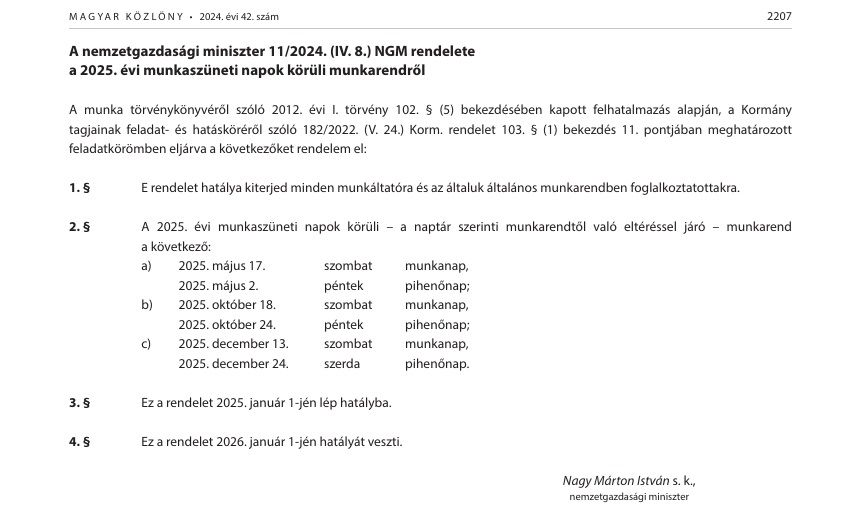 2025. december 24 – munkaszüneti nap vagy munkanap lesz? Mutatjuk a ...