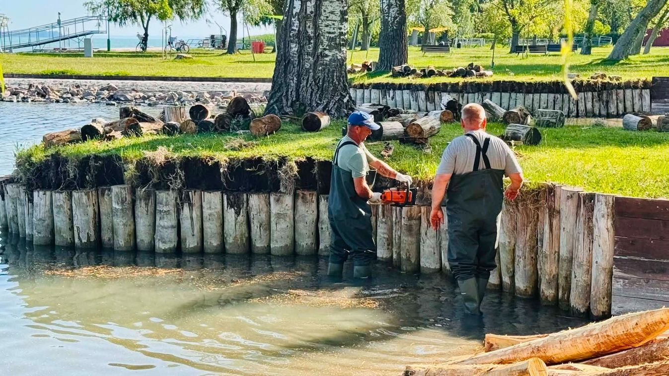 Kánikula ide vagy oda, szépül a balatonszárszói strand